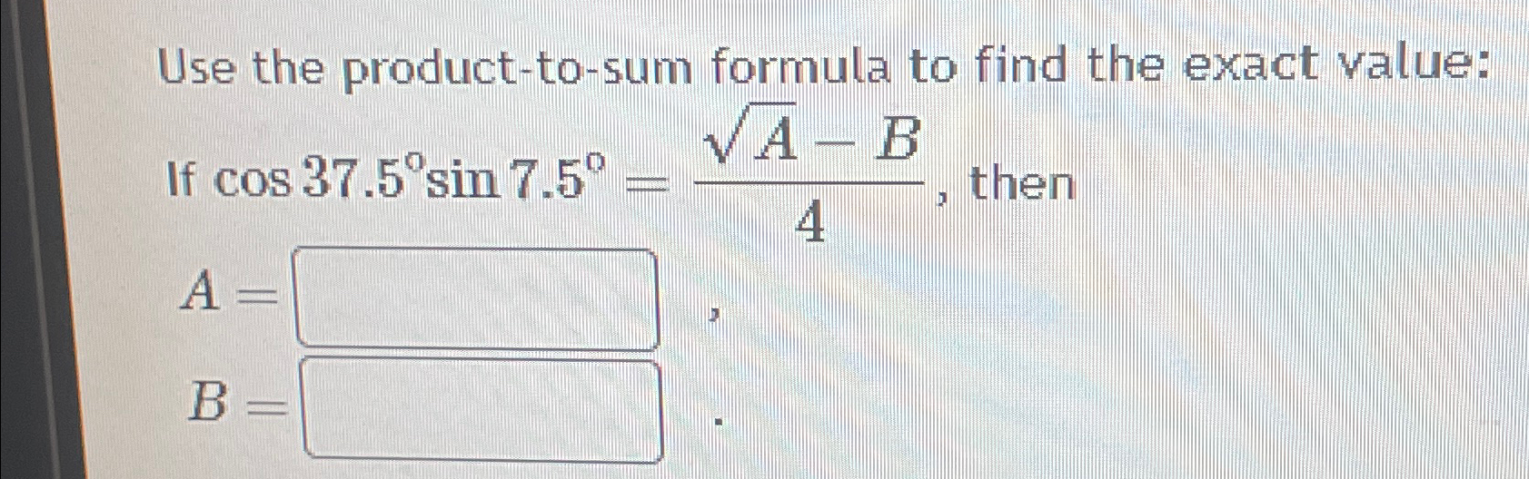 Solved Use the product-to-sum formula to find the exact | Chegg.com