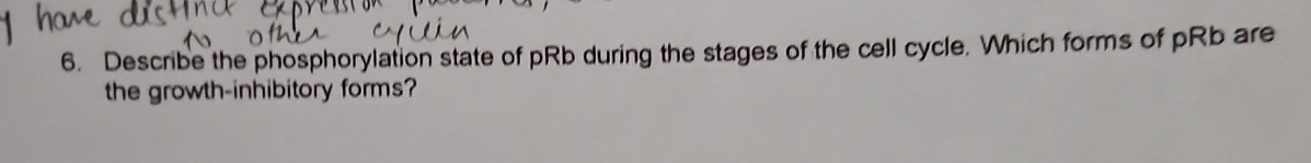 Solved Describe the the cy lim the growth-inhibitory forms? | Chegg.com