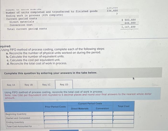 Solved Required: 1. Using FIFO method of process costing, | Chegg.com