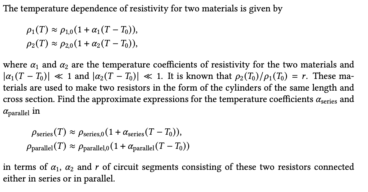 Solved The temperature dependence of resistivity for two | Chegg.com