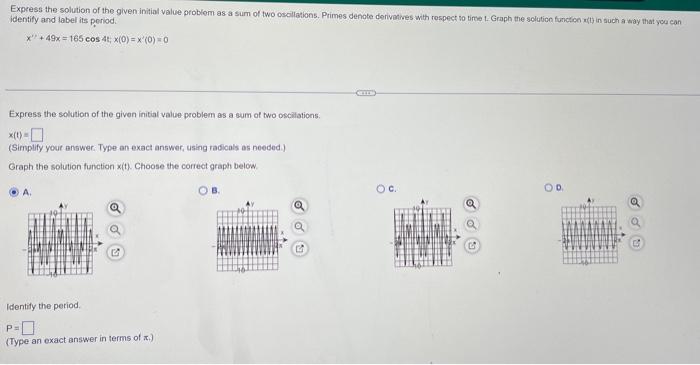 Solved Express the solution of the given initial value | Chegg.com