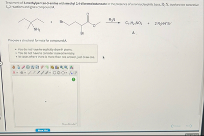 Solved Treatment of 3-methylpentan-3-amine with methyl | Chegg.com