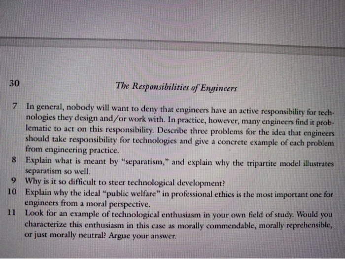 Solved 30 The Responsibilities of Engineers 7 In general, | Chegg.com