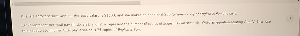 Solved Kira is a software saleswoman. Her base salary is | Chegg.com