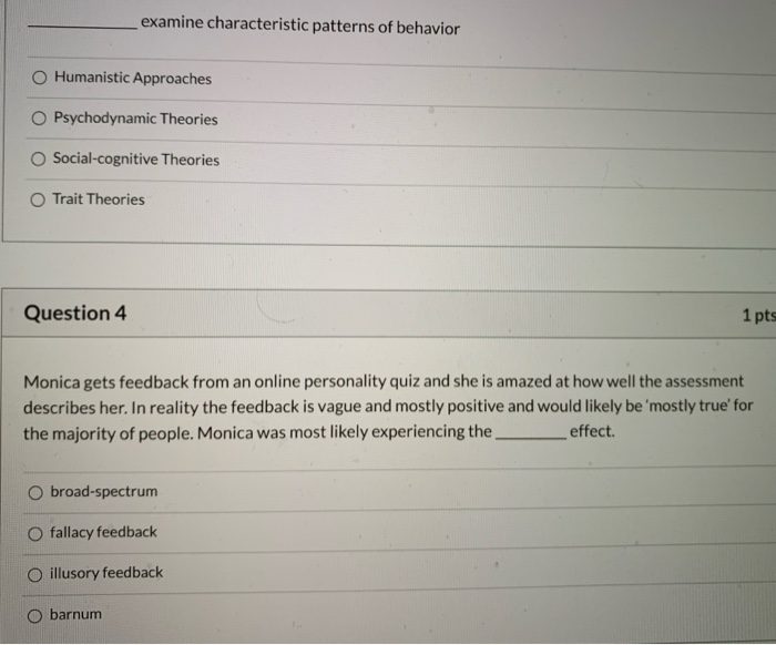 Solved examine characteristic patterns of behavior | Chegg.com