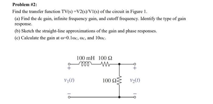 Solved Problem \#2: Find the transfer function TV(s) | Chegg.com