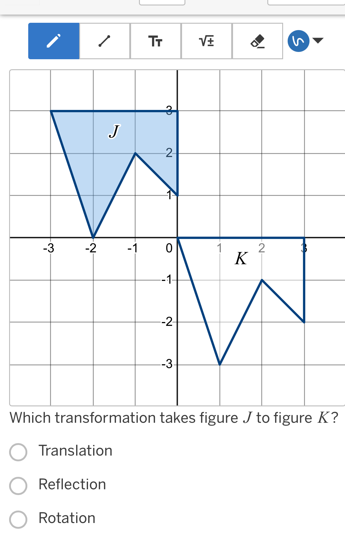Solved Which transformation takes figure J ﻿to figure | Chegg.com