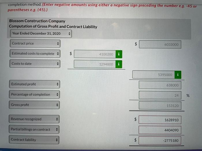 Solved Blossom Construction Company began operations on | Chegg.com