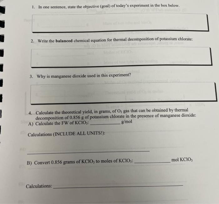 Solved When potassium chlorate (KClO3) is heated strongly, | Chegg.com