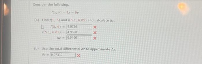Solved Consider the following. f(x, y) = 3x - 9y (a) Find | Chegg.com