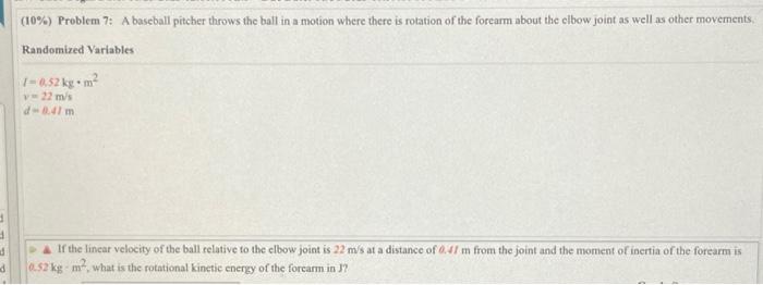 Solved (10\%) Problem 7: A baseball pitcher throws the ball | Chegg.com