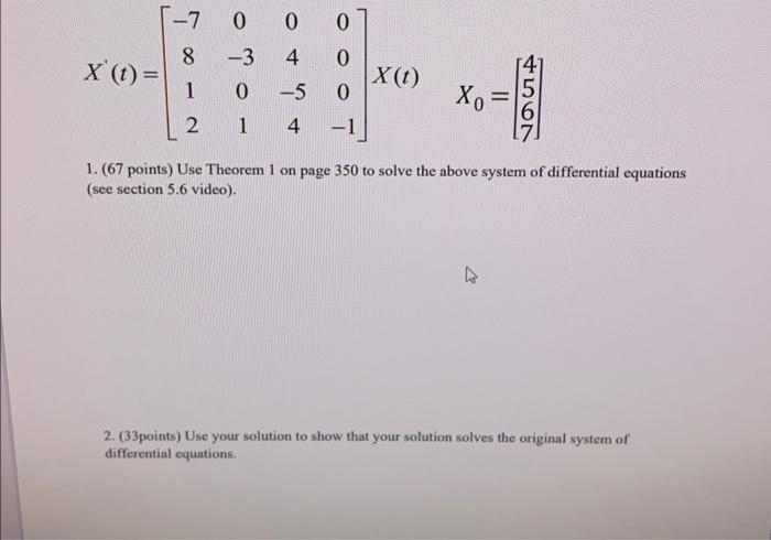 Solved please solve this linear algebra problem. use the | Chegg.com