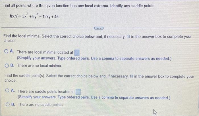 Solved Find all points where the given function has any | Chegg.com