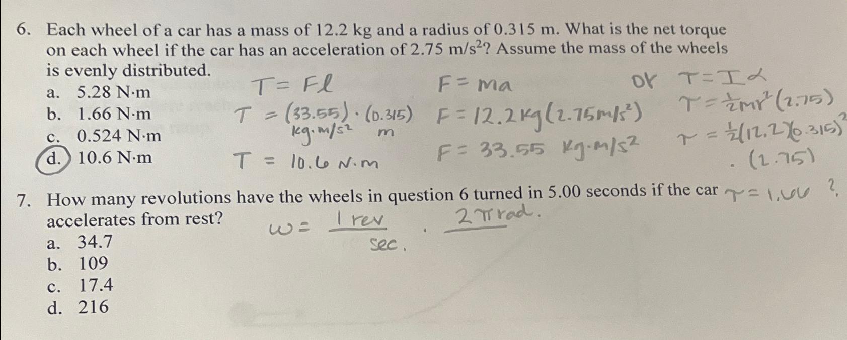 Solved Each wheel of a car has a mass of 12.2kg ﻿and a | Chegg.com