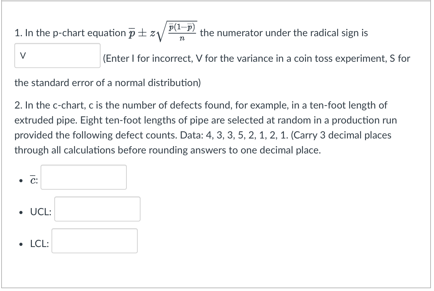 Solved In the p-chart equation | Chegg.com
