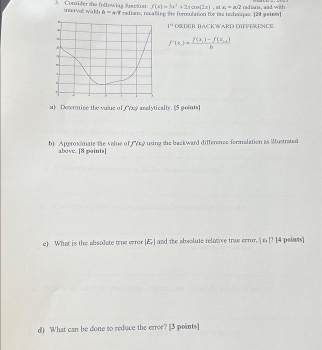 Solved 3 Consider The Following Function