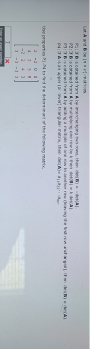 Solved Let A and B be (n x n)-matrices. P1: If B is obtained | Chegg.com