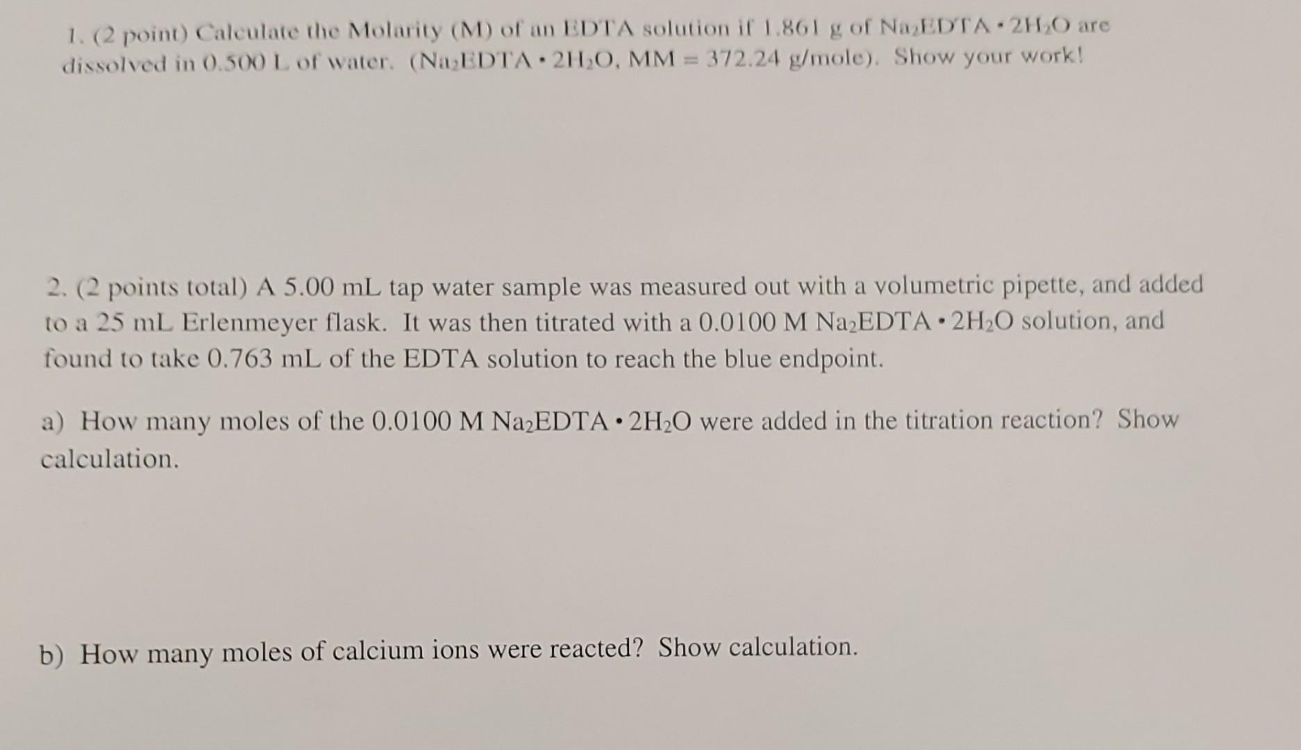 Solved 3. ( 2 points) What is the concentration of the | Chegg.com