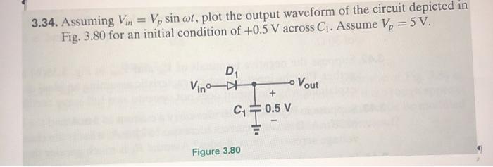 Solved 3.34. Assuming Vin = V, sin wt, plot the output | Chegg.com