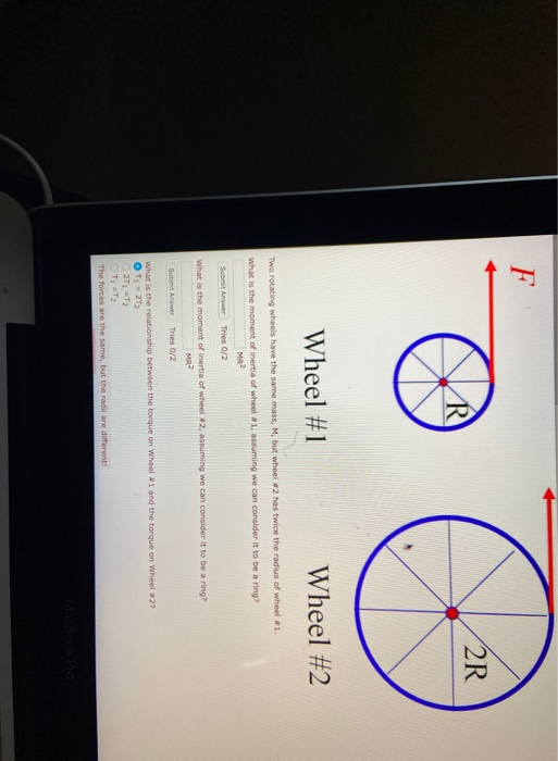 Solved 2R Wheel #1 Wheel #2 TWO rotating wheels have the | Chegg.com