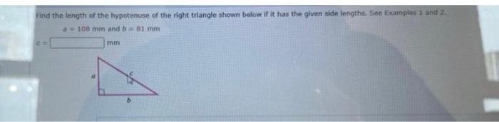 Solved Find The Length Of The Hypotenuse Of The Right Chegg