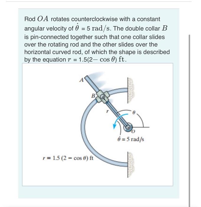 Solved Rod OA rotates counterclockwise with a constant | Chegg.com