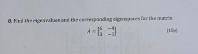 Solved Find the eigenvalues and the corresponding | Chegg.com