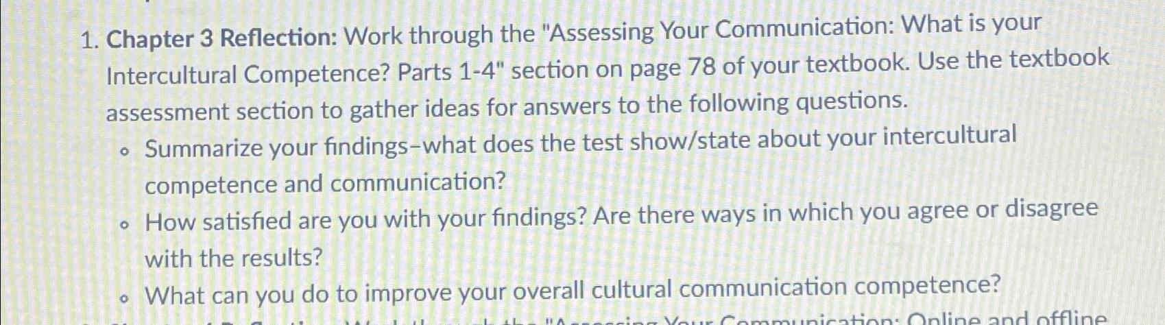 Solved Chapter 3 ﻿Reflection: Work through the "Assessing | Chegg.com