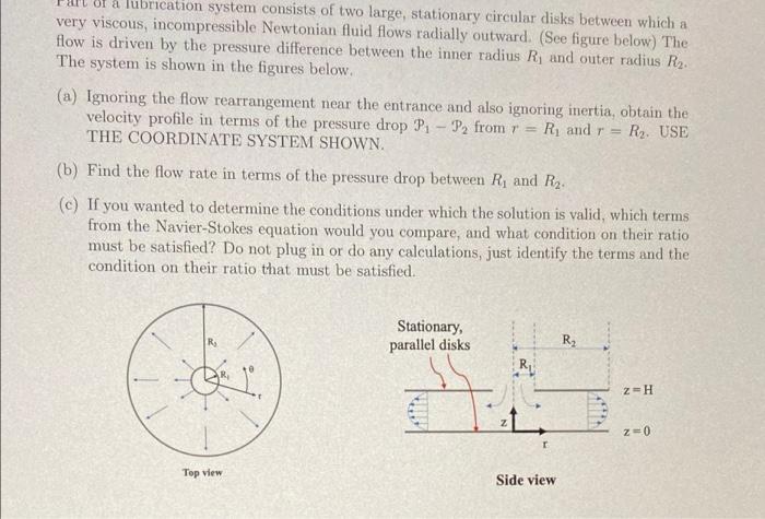 Solved a lubrication system consists of two large, | Chegg.com