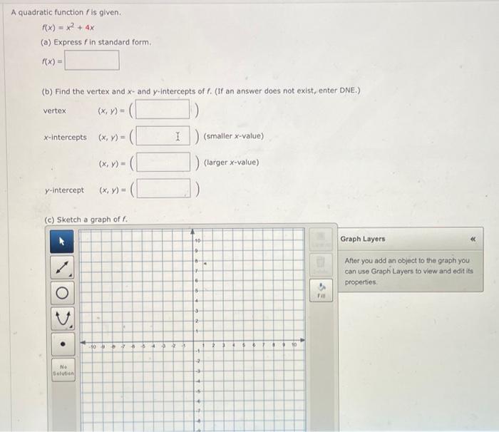 Solved A quadratic function f is given. f(x)=x2+4x (a) | Chegg.com