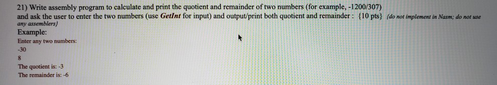 Solved 21) Write assembly program to calculate and print the | Chegg.com