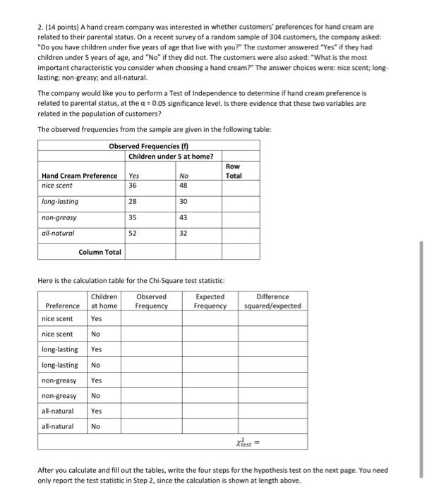 Solved For each problem, show at minimum: 1) The null and | Chegg.com