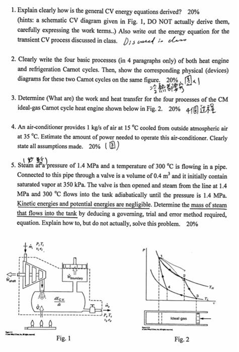 Solved 1. Explain clearly how is the general CV energy | Chegg.com