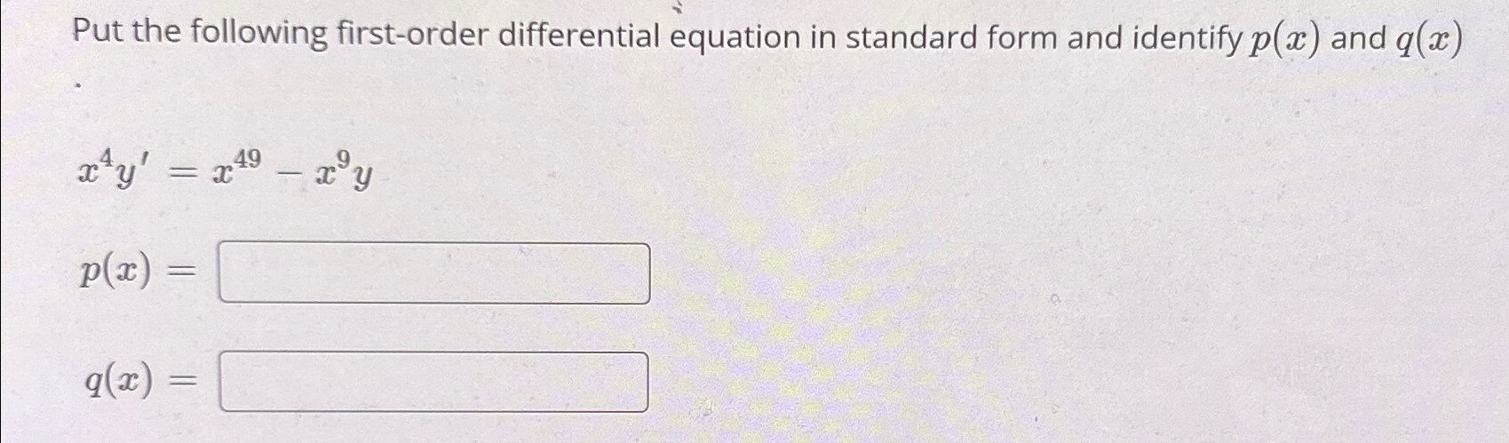 Solved Put the following first-order differential equation | Chegg.com