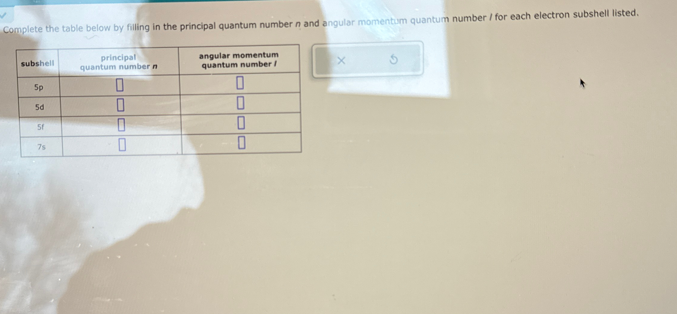 Solved Complete the table below by filling in the principal | Chegg.com