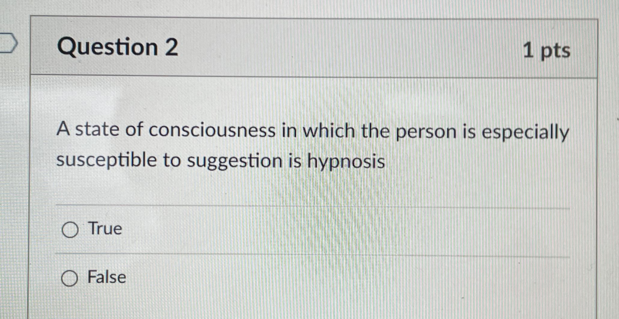 Solved Question 21 ﻿ptsA state of consciousness in which the | Chegg.com
