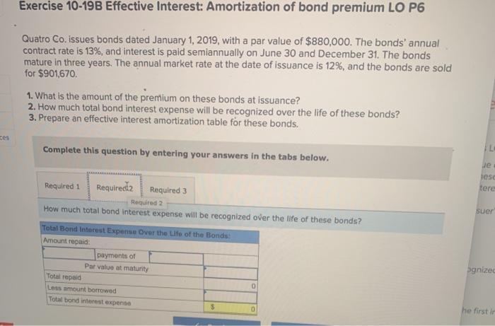 Solved Exercise 10-19B Effective Interest: Amortization of | Chegg.com