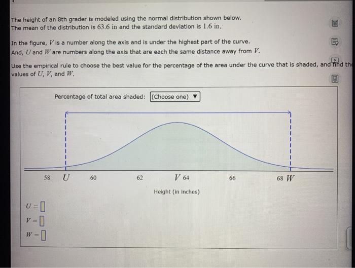 Solved The height of an 8th grader is modeled using the | Chegg.com