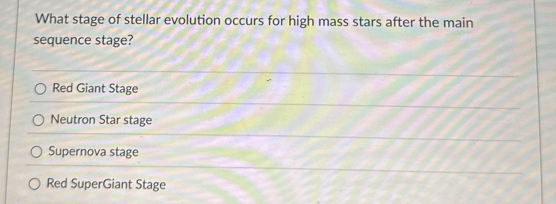 High Quality SOLUTION What stage of stellar evolution occurs for high mass | Chegg.com