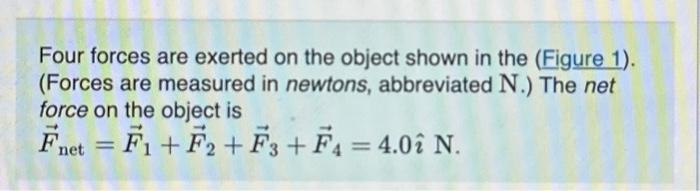 Solved Four forces are exerted on the object shown in the | Chegg.com