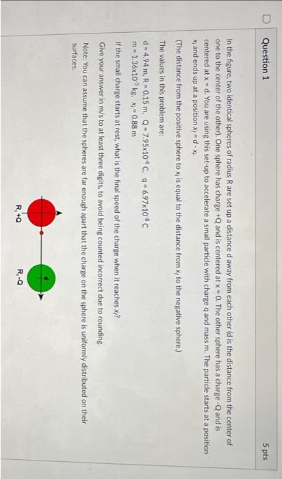 [Solved]: In the figure, two identical spheres of radius R