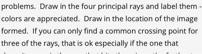 Solved B + с problems. Draw in the four principal rays and | Chegg.com