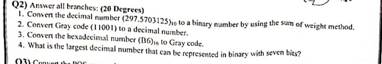 Solved Q2) ﻿Answer all branches: (20 ﻿Degrees)Conver the | Chegg.com