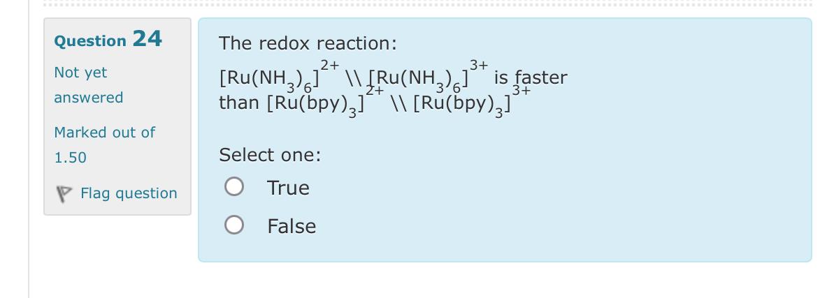 Solved Question 24Not yet answered Marked out of 1.50Flag | Chegg.com