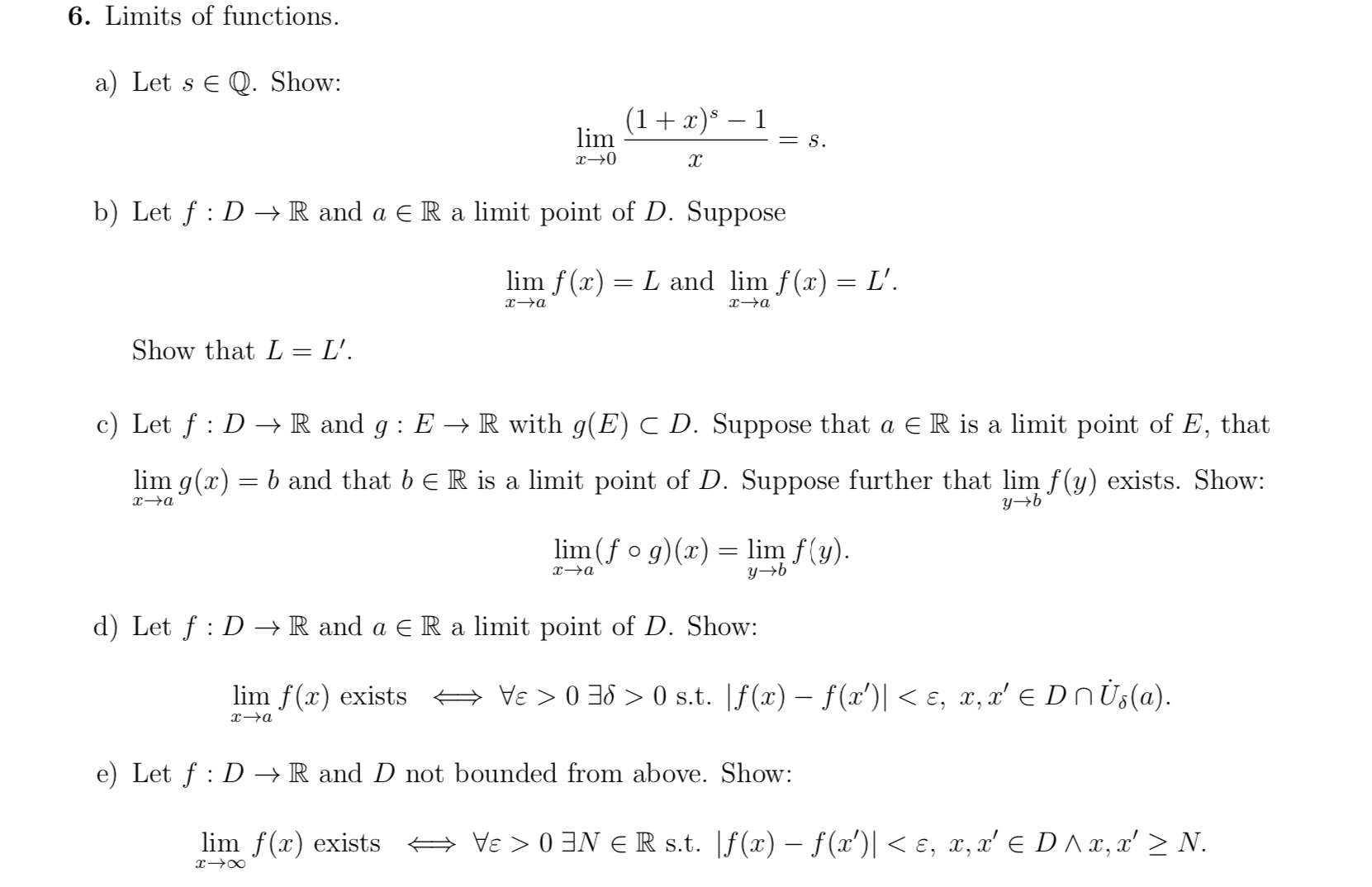 Solved Limits of functions.a) ﻿Let sinQ. | Chegg.com