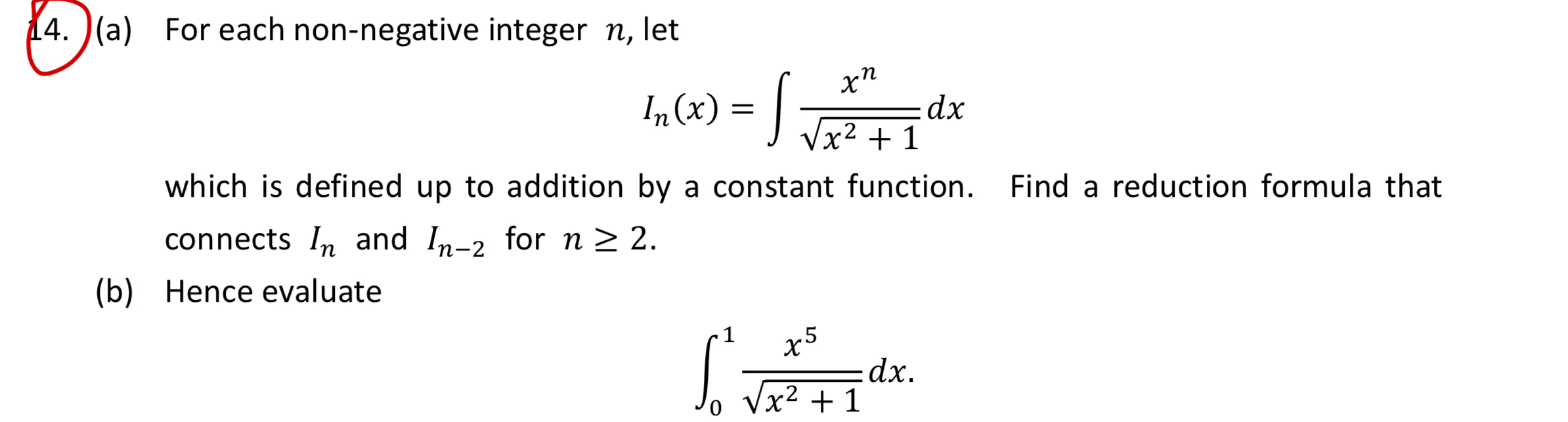 (a) ﻿For each non-negative integer n, | Chegg.com