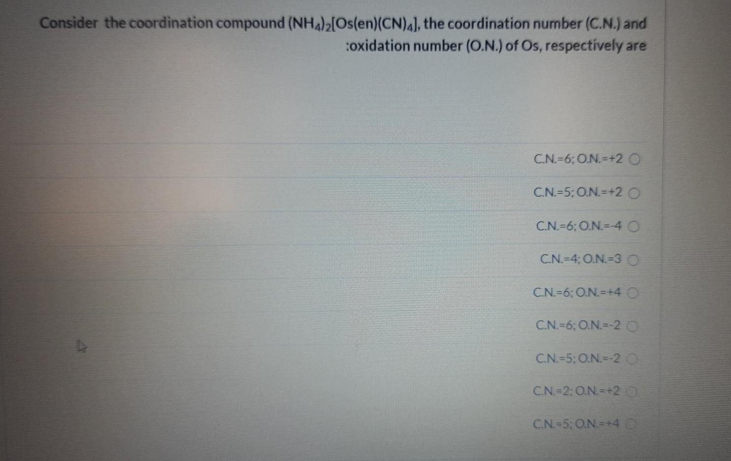 Solved Consider the coordination compound | Chegg.com