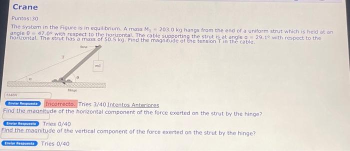 Solved Crane The system in the Figure is in equilibrium. A | Chegg.com