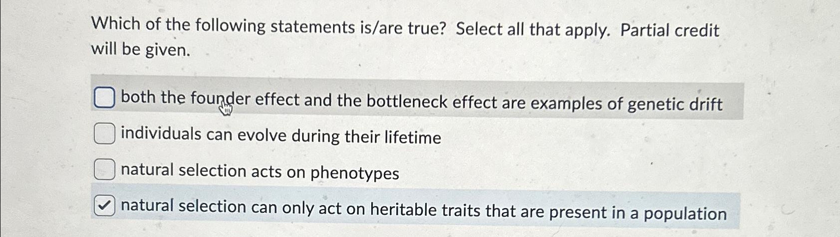 Solved Which of the following statements is/are true? Select | Chegg.com