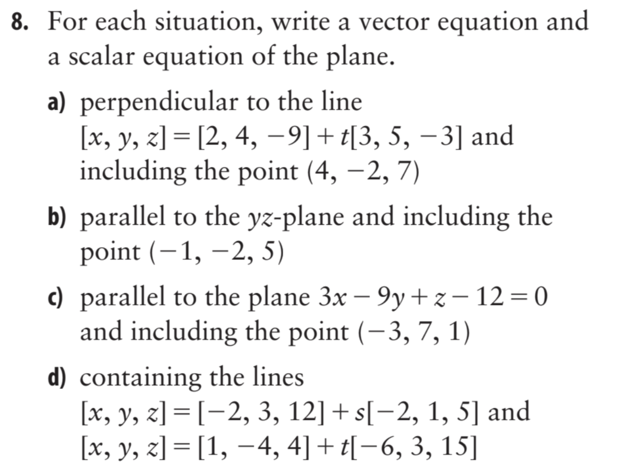 Solved For each situation, write a vector equation anda | Chegg.com